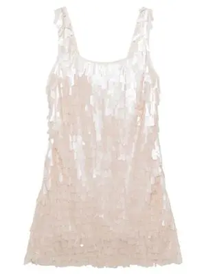 Simkhai Onyx Sleeveless Sequin Mini Dress - Sand