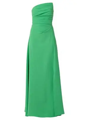 Shoshanna Vicki Strapless Pleated A-line Gown - Verde