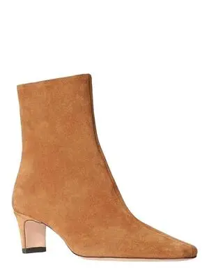 Staud Wally Suede Ankle Boots - Tan