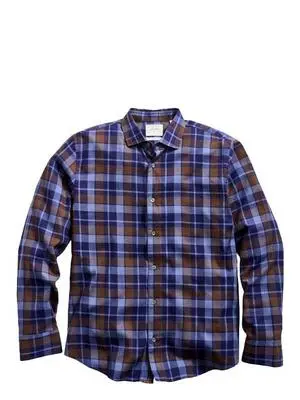 Billy Reid Hutcheson Standard Fit Plaid Cotton Twill Button-up Shirt - Carbon Blue Multi
