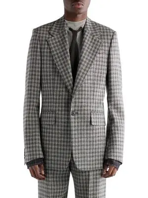 Acne Studios Juman Check Wool Mouliné Twill Blazer - Black/white
