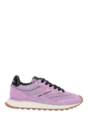 Karl Lagerfeld Mesh-panel Suede Sneakers - Purple