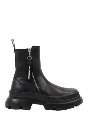 Karl Lagerfeld Zip-detail Chunky Sole Boots - Black