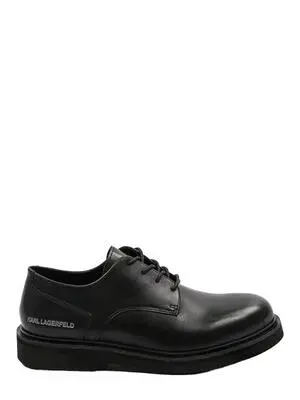 Karl Lagerfeld Lace-up Leather Derby Shoes - Black