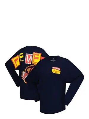 SPIRIT JERSEY Patches Oversized Long Sleeve T-shirt - Navy