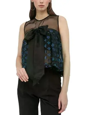 CUSTOMMADE Bow-embellished Sleeveless Blouse - Black