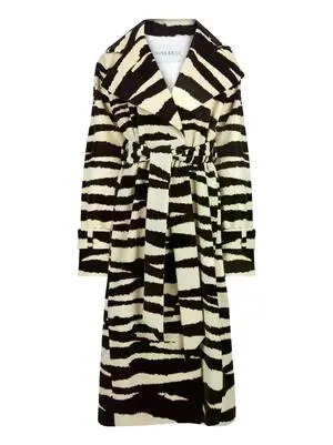 Nina Ricci Zebra-print Belted Coat - Neutrals
