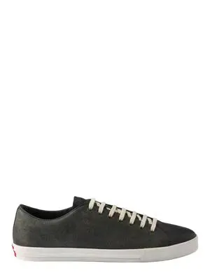 Prada Aged-effect Lace-up Low-top Sneakers - Black