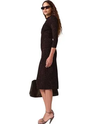 Stella McCartney Snake Print Knit Midi Skirt - Black/brown
