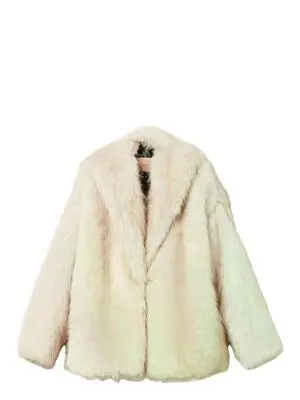 TWINSET Hooded Faux-fur Coat - Neutrals