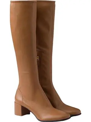 Prada Stretch Nappa Leather Boots - Brown