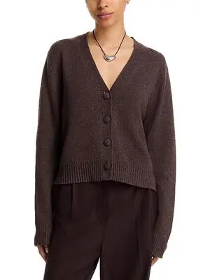 Velvet By Graham & Spencer V Neck Long Sleeve Cardigan - Espresso