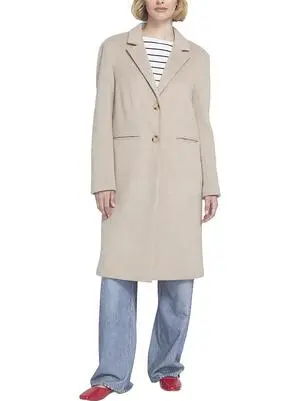 ELLE COLLECTION Printed Lining Melton Coat - Light Beige