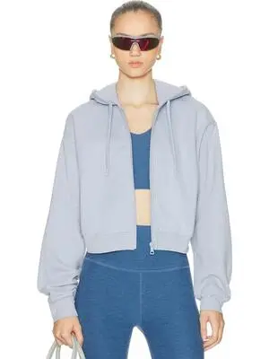 Beyond Yoga Luxe Fleece Zip-up Hoodie - Blue Zen