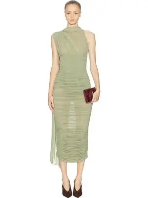 Magda Butrym Ruched Long Dress - Green