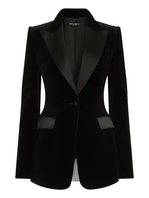 Dolce & Gabbana Velvet Turlington Tuxedo Jacket - Black