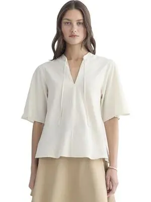 Everlane Gauze Tie-front Shirt - Birch