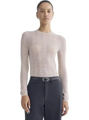 Everlane Pointelle Crew Neck Sweater - Pale Blush