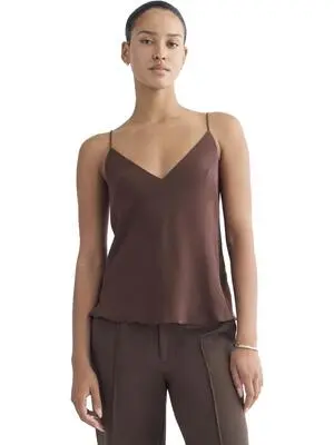 Everlane Tie Back Cami Top - Deep Plum