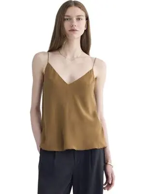 Everlane Tie-Back Washable Silk Cami Top Toffee