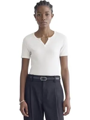 Everlane Shimmy V-neck Top - Bone