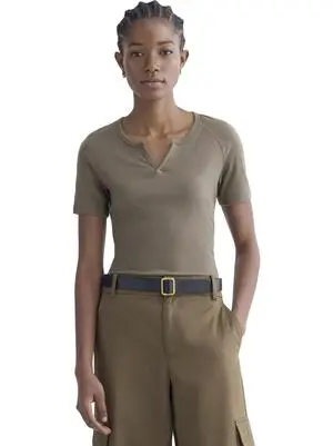 Everlane Shimmy V-neck Top - Taupe