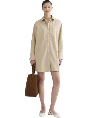 Everlane Mini Shirtdress - Tiger's Eye/optic White