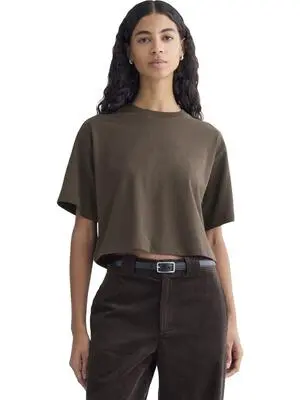 Everlane Premium Weight Cropped T-Shirt Coffee Bean