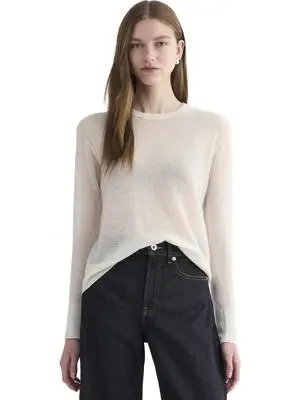 Everlane Relaxed Fit Crew Neck Top Birch