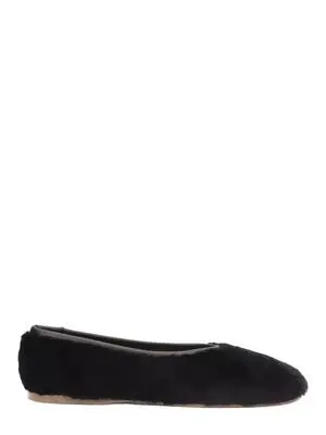 FORTE_FORTE Sheepskin Ballerina Flats - Black