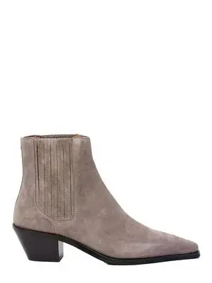 BOSS Pointed-toe Suede Ankle Boots - Brown