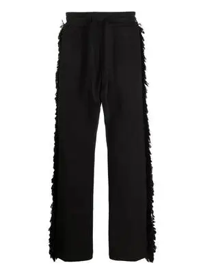 RITOS Frayed Stripes Straight-leg Trousers - Black