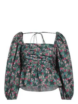 Max Mara Floral Print Peplum Top - Green