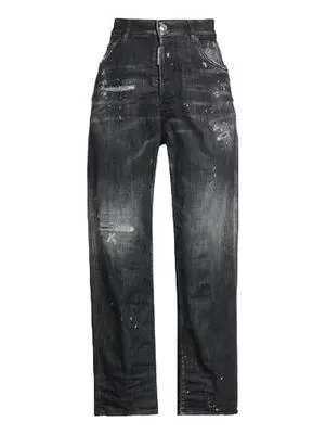 Dsquared2 Straight-leg Jeans With Leather Trims - Grey