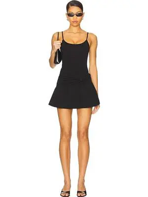 Frankies Bikinis Alia Cotton Mini Dress - Black