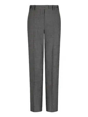 Emporio Armani Mouliné Crêpe Wool Trousers - Brown