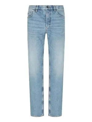 Emporio Armani J76 Straight-fit Jeans In Vintage-effect Washed Denim - Blue
