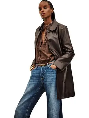 Ba&sh Madie 3/4-length Leather Coat - Brown