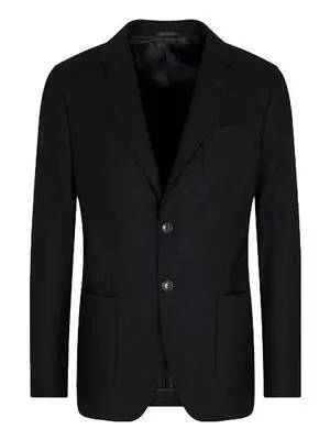 Giorgio Armani Upton Line Single-breasted Jacket In Stretch Cashmere Drap - Black