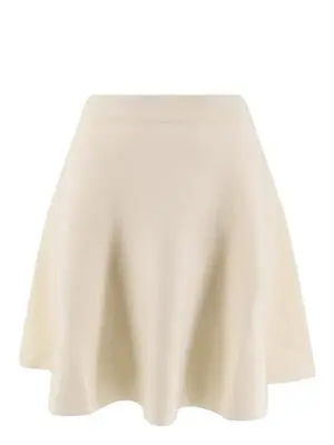 Max Mara Ubalda Virgin Wool Skirt - White