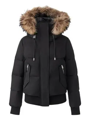 Mackage Nefi-f Down Bomber Jacket With Fur Trim - Black