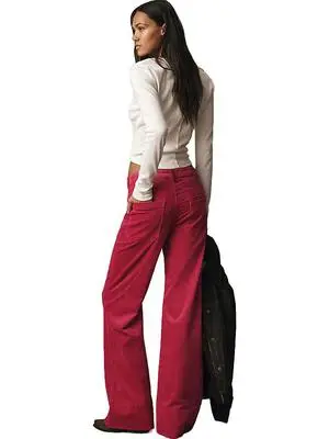 PILCRO The Rylan High-rise Corduroy Flare Jeans - Rhubarb
