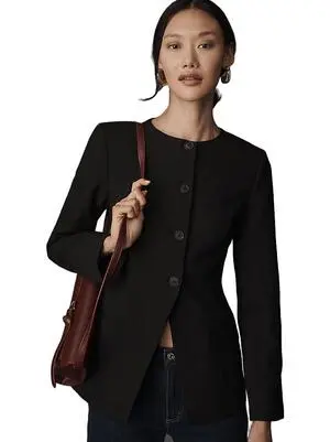 ALIGNE Daphne Long Waisted Blazer Jacket - Black