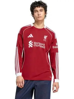 Adidas Liverpool Fc 25/26 Long Sleeve Home Jersey - Strawberry Red