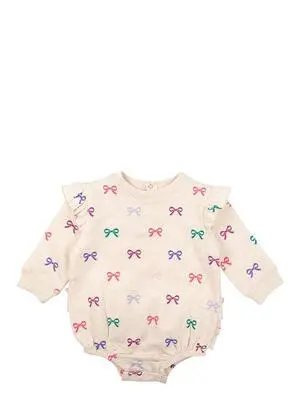 RUFFLEBUTTS Cotton Bodysuit With Ribbon Detail - Off-white