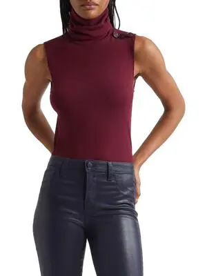 L'Agence Ceci Sleeveless Turtleneck Sweater - Dark Port