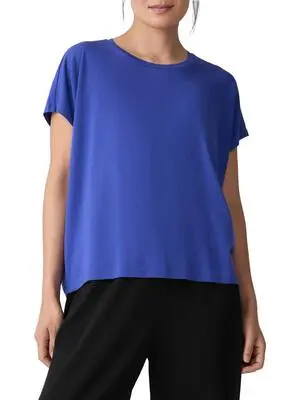 Eileen Fisher Crewneck Wedge Top Royal