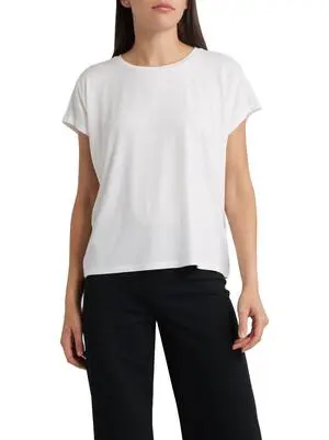 Eileen Fisher Crewneck Wedge Top White