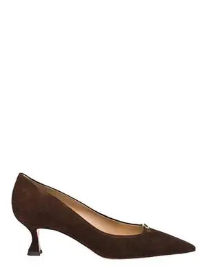 SANTONI Suede Mid-Heel Pump