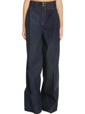 Zimmermann Hypnotic High-waist Pleated Wide Jeans - Blue